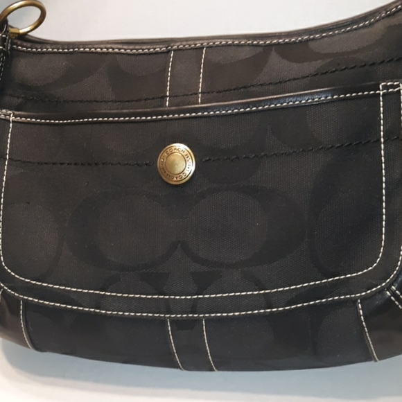 Coach | Bags | Vintage Coach Classic Coach Ergo Black Signature Hobo ...